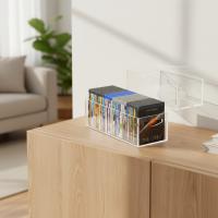 China Custom Square Acrylic Desktop Storage Box with Handle Transparent Office Organizer for Cards Bags Hanging Items Candies for sale