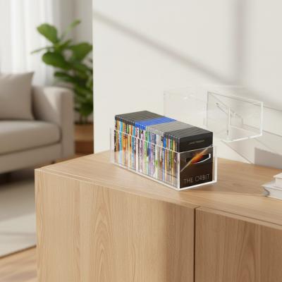 China Custom Square Acrylic Desktop Storage Box with Handle Transparent Office Organizer for Cards Bags Hanging Items Candies for sale