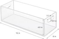 China Custom Square Acrylic Desktop Storage Box with Handle Transparent Office Organizer for Cards Bags Hanging Items Candies for sale