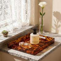 China Factory Custom Acrylic Amber Rectangular Skincare Fragrance Jewelry Storage Tray for Home for sale