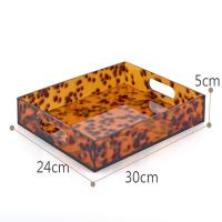 China Factory Custom Acrylic Amber Rectangular Skincare Fragrance Jewelry Storage Tray for Home for sale