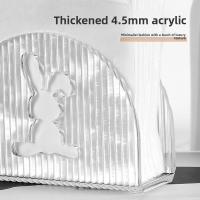 China Light Luxury Wholesale Transparent Thickened Acrylic Tissue Holder Bar Vertical Storage Waterproof Oil-resistant Tissue Box for sale