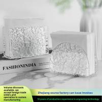China Light Luxury Wholesale Transparent Thickened Acrylic Tissue Holder Bar Vertical Storage Waterproof Oil-resistant Tissue Box for sale