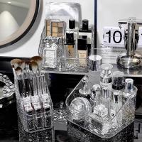 China High-End Light Luxury Makeup Brush Organizer Plastic Modern Minimalist Lipstick Skincare Desk Pen Holder Box Storage Rack for sale