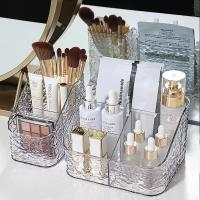 China High-End Light Luxury Makeup Brush Organizer Plastic Modern Minimalist Lipstick Skincare Desk Pen Holder Box Storage Rack for sale