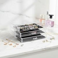 China High Quality Multifunction Plastic Jewelry Storage Box Cosmetic Organizer with Drawers for Storage and Display for sale
