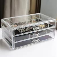 China High Quality Multifunction Plastic Jewelry Storage Box Cosmetic Organizer with Drawers for Storage and Display for sale