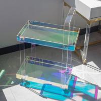China Custom Double-Layer Acrylic Trolley for Bathroom Storage Kitchen & Food Use Dazzling Moving Car with Spice Features for sale