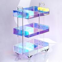China Modern Acrylic Rolling Bar Cart End Table Foldable Functional Design Home Kitchen Wardrobe Bathroom Stainless Steel-for Food Use for sale