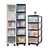 China Wholesale Modern Minimalist Style Durable and Portable PP Shell with Metal Frame Tiered Plastic Storage Cabinet for sale