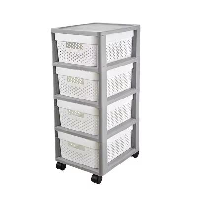 China Hot Sale Durable Plastic Storage Cabinet Drawers Multi Layer Cabinet Drawer Cart with Wheels for Home Office for sale