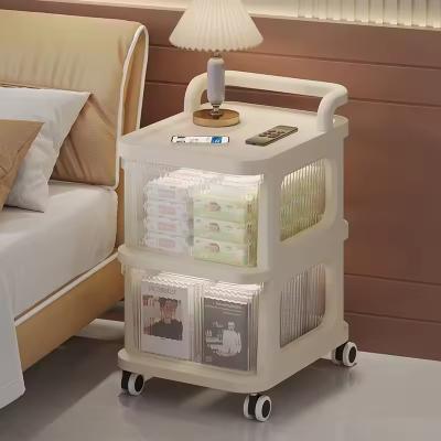 China Custom Multi-Layer Storage Rack Food Cabinet Holder Rack Movable Drawer Organizer Trolley Cart for Home for sale