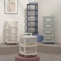 China Custom Multi-Layer Storage Rack Food Cabinet Holder Rack Movable Drawer Organizer Trolley Cart for Home for sale