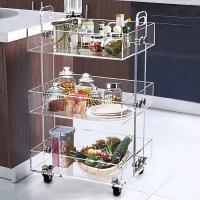 China New Design Factory Customized Assembly Rolling Clear Lucite Perspex Food Trolleys Acrylic Storage Carts with Wheels for sale