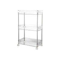 China Trolley Storage Rack Transparent Multi-floor Movable Living Room Kitchen Household Bathroom Debris Storage Rack for sale