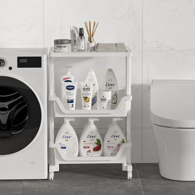 China Multi-Tier Plastic Mobile Storage Shelf Floor-to-Ceiling Bathroom Cleat Toilet Key and Tool Holder for Bathroom Use for sale