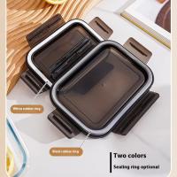 China Wholesale Modern High Borosilicate Glass Bento Lunch Box Set Microwave Safe Food Storage Container for Kitchen for sale