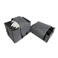 China Felt Plate Organizer Bag Picnic Camping Cutlery Organizer Bag Portable Tiled Storage Bag for sale