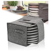China Felt Plate Organizer Bag Picnic Camping Cutlery Organizer Bag Portable Tiled Storage Bag for sale