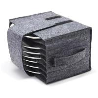 China Felt Plate Organizer Bag Picnic Camping Cutlery Organizer Bag Portable Tiled Storage Bag for sale