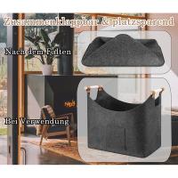 China Felt Wood Tote Bag Non-woven Wood Thickened Storage Bag Fireplace Felt Match Storage Basket for sale
