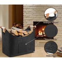 China Felt Wood Tote Bag Non-woven Wood Thickened Storage Bag Fireplace Felt Match Storage Basket for sale