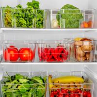 China Acrylic Transparent Refrigerator Vegetable Cosmetics Snack Sundries Storage Box Food Grade Frozen Display Box Storage Box for sale