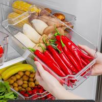 China Acrylic Transparent Refrigerator Vegetable Cosmetics Snack Sundries Storage Box Food Grade Frozen Display Box Storage Box for sale