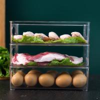 China Refrigerator Organizer Plastic Kitchen Drawer Organizer Frozen Food Grade PET sealed Large Capacity Transparent Crisper for sale