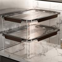 China Crisper Modern Square Food Grade Refrigerator Storage Box PC Storing Kitchen Vegetables Fruits Frozen Foods Bento Sealed for sale