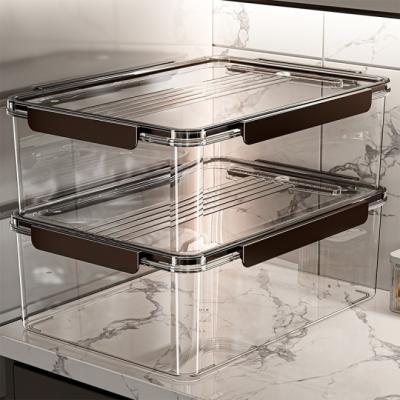 China Crisper Modern Square Food Grade Refrigerator Storage Box PC Storing Kitchen Vegetables Fruits Frozen Foods Bento Sealed for sale