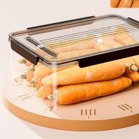 China Crisper Modern Square Food Grade Refrigerator Storage Box PC Storing Kitchen Vegetables Fruits Frozen Foods Bento Sealed for sale