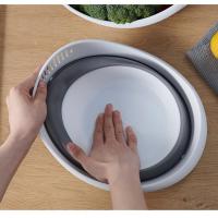 China Innovative Household Collapsible Plastic Drain Basket for Kitchen Living Room Silicone Fruit Vegetable Basket Food Drain Basket for sale