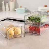 China Hot Selling Food Grade Refrigerator Fresh Keeping Box Plastic Transparent Food Fruit Vegetable Storage Box for sale