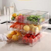 China Hot Selling Food Grade Refrigerator Fresh Keeping Box Plastic Transparent Food Fruit Vegetable Storage Box for sale