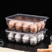 China Transparent Acrylic 12-Grid Egg Storage Box with Lid Clear Refrigerator Organizer for Chicken Duck Eggs Kitchen Food Container for sale