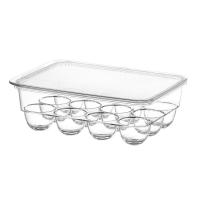 China Transparent Acrylic 12-Grid Egg Storage Box with Lid Clear Refrigerator Organizer for Chicken Duck Eggs Kitchen Food Container for sale