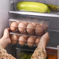 China Transparent Acrylic 12-Grid Egg Storage Box with Lid Clear Refrigerator Organizer for Chicken Duck Eggs Kitchen Food Container for sale