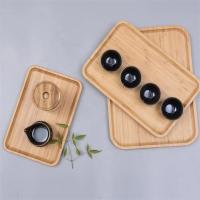 China Bamboo and Wood Tray Household Rectangular Tabletop Snack Storage Tray Japanese Wooden Tea Set Teacup Storage Tray for sale