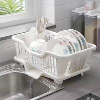 China Household Fabric Dish Bowl Drain Tray Storage Rack Tableware Counter Top Chopsticks Filter Water for Kitchen for sale