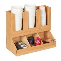 China Wood Coffee Cola Milk Tea Shop Cup Holder Cup Remover bar Storage Straw Rack Disposable Paper Cup Holder Commercial for sale