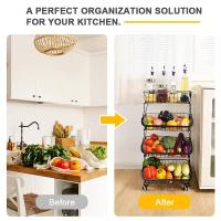 China New Design Four-Layer Rolling Pantry Snack Cart Metal Kitchen Organizer Fruit Snacks Food Storage Rack for sale