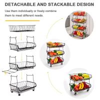 China New Design Four-Layer Rolling Pantry Snack Cart Metal Kitchen Organizer Fruit Snacks Food Storage Rack for sale
