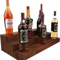 China Quality Vintage Fashion Solid Wood Three Tier Home Bar Organizer Wine Rack Display Cabinet for Wine Bottle Storage for sale