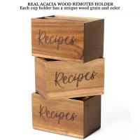 China Factory Wholesale Classic Design Rectangle Wooden Recipe Storage Box Durable Organize Box for Kitchen for sale