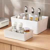 China Luxury Storage Box Plastic Divider Household Kitchen Desktop Storage Box Cabinet Storage Box for Sundries Clothing for sale