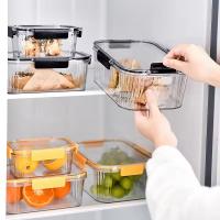 China Moisture-Proof Transparent Food Storage Box Fruits Vegetables Picnics Refrigerator Storage for sale