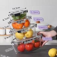 China Custom Four-Piece Transparent Seal Vegetable Storage Box Food Grade Classic/Home Kitchen Organizer Injection Techniques for sale