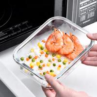 China Large Capacity OEM Microwave Safe Bento Lunch Box Glass Food Container with Sealed Lid for Refrigerator Use for sale