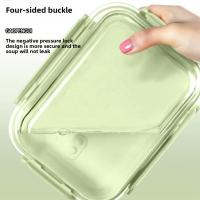 China Large Capacity OEM Microwave Safe Bento Lunch Box Glass Food Container with Sealed Lid for Refrigerator Use for sale